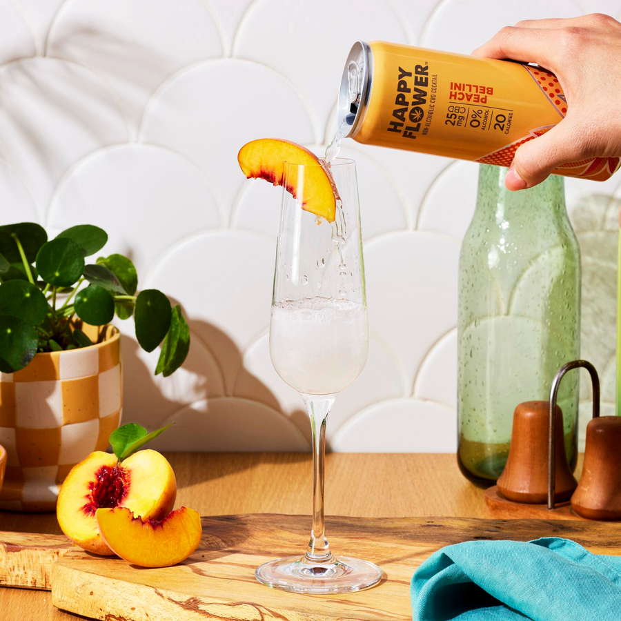 Peach Bellini Non-Alcoholic CBD Cocktail – Happy Flower